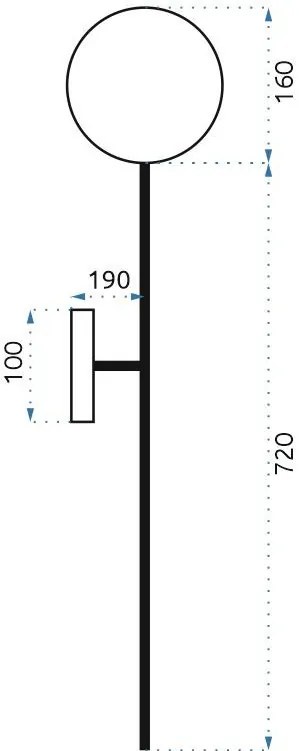 Toolight - Moderní nástěnné svítidlo 90cm APP581-1W 1xE27 60W, černá, OSW-08761
