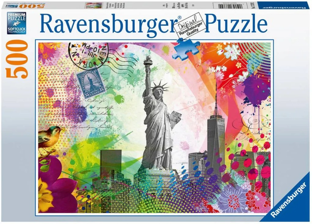 RAVENSBURGER Puzzle Pohlednice z New Yorku 500 dílků 49x36cm skládačka 2417379