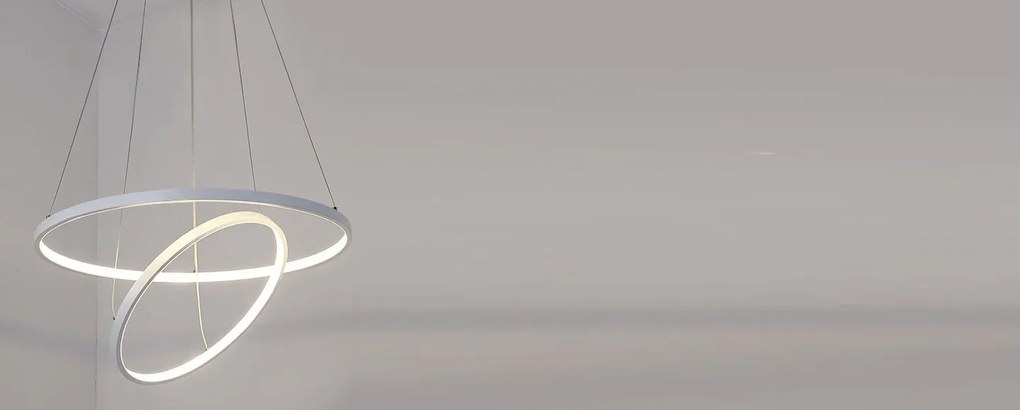 Toolight - LED závěsné svítidlo Vegas 40+60cm + dálkové ovládání, bílá, OSW-07858