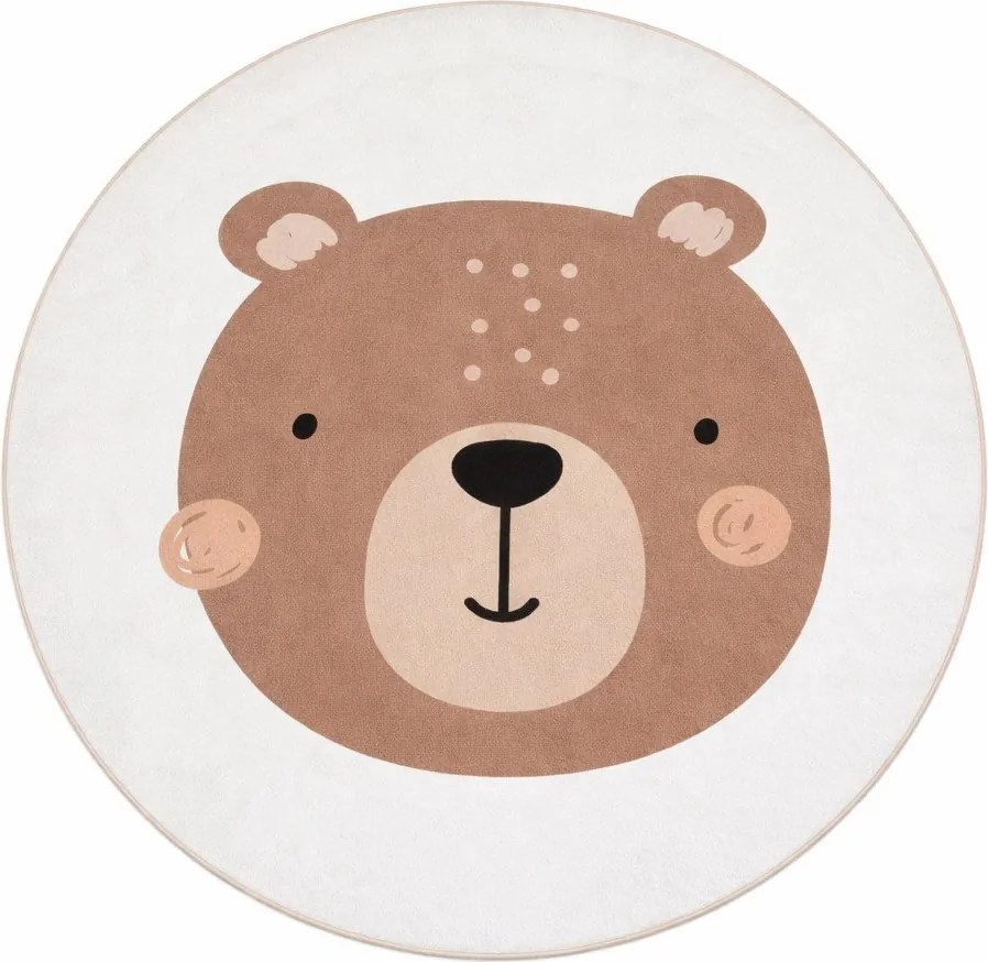 Hnědý/krémový pratelný dětský koberec ø150 cm Teddy Bear – Mila Home Biano.cz