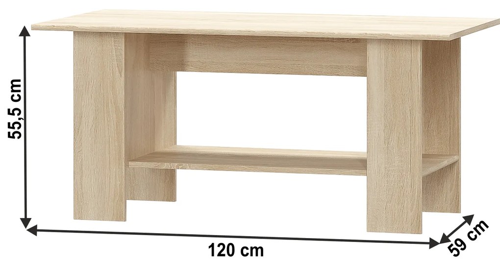 Kondela Konferenční stolek, dub sonoma, TEYO