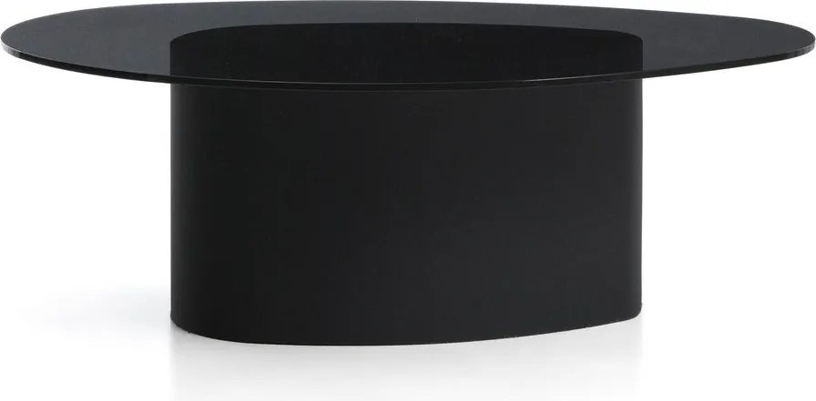 Černý konferenční stolek se skleněnou deskou 81x140 cm Olir – Kave Home