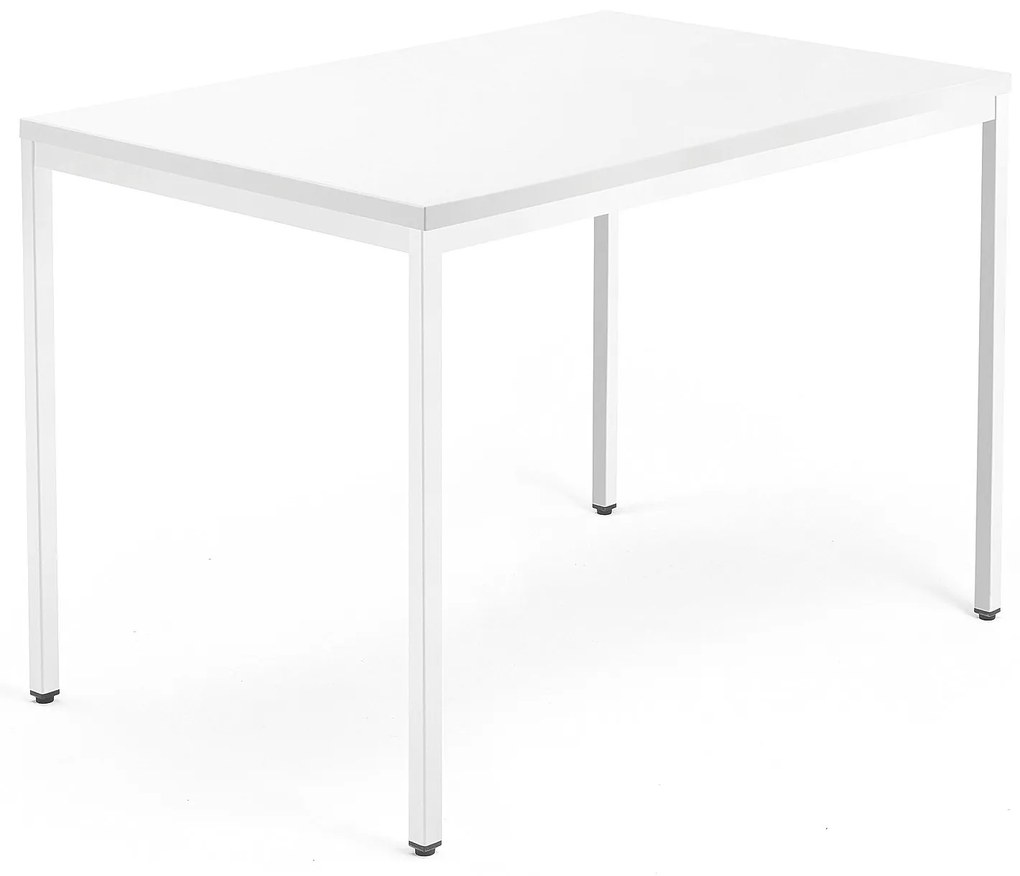AJ Produkty Psací stůl MODULUS, 4 nohy, 1200x800 mm, bílý rám, bílá