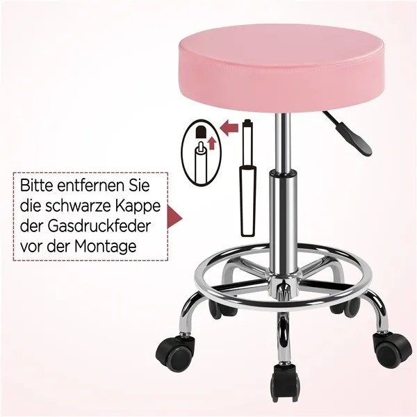 Barová židle Yaheetech – růžová, umělá kůže (267477096388)
