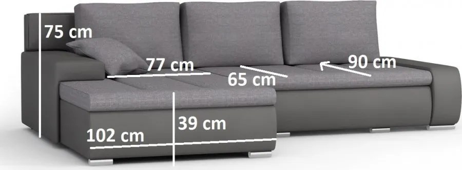 Casarredo - Komfort nábytek Rohová sedací souprava TWIGGY, rozkládací s úložným prostorem, M1100/B2