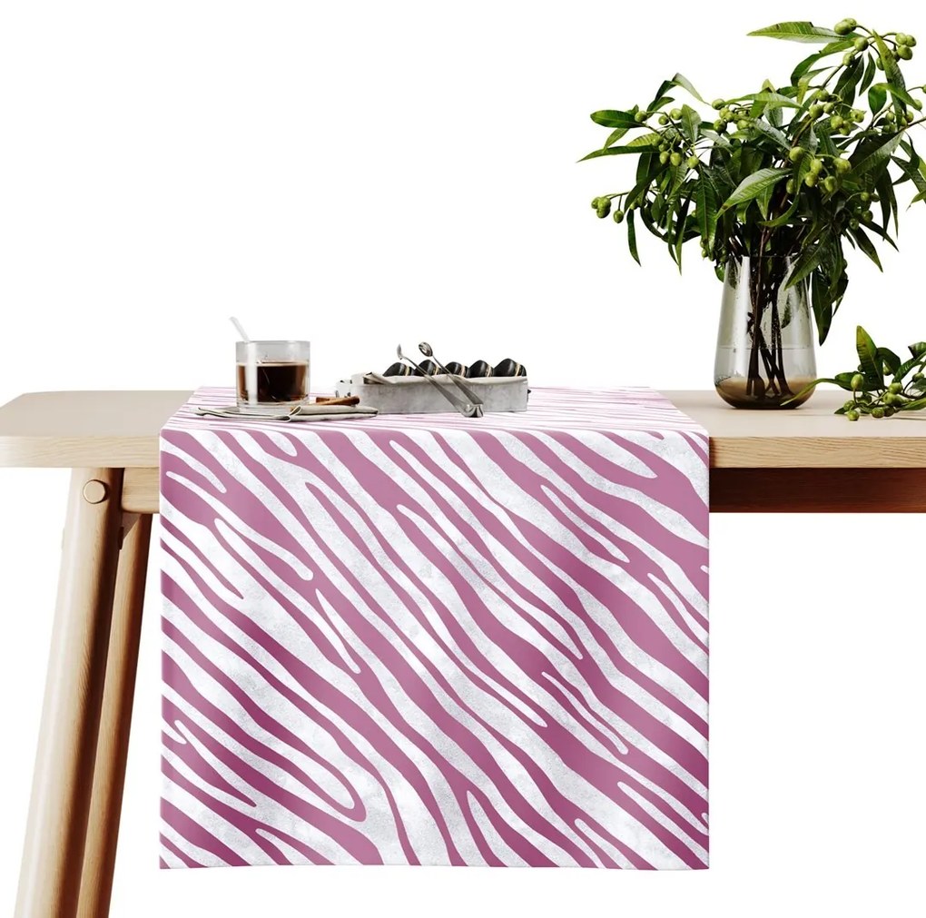 Ubrus AmeliaHome FUN bílá/růžová 40 x 140 cm