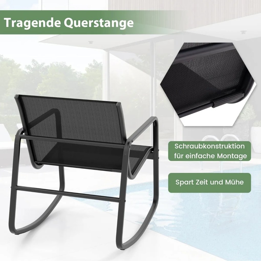 Costway 3-dílný. Garden furniture set s 2 chairs a table a gentle rocking