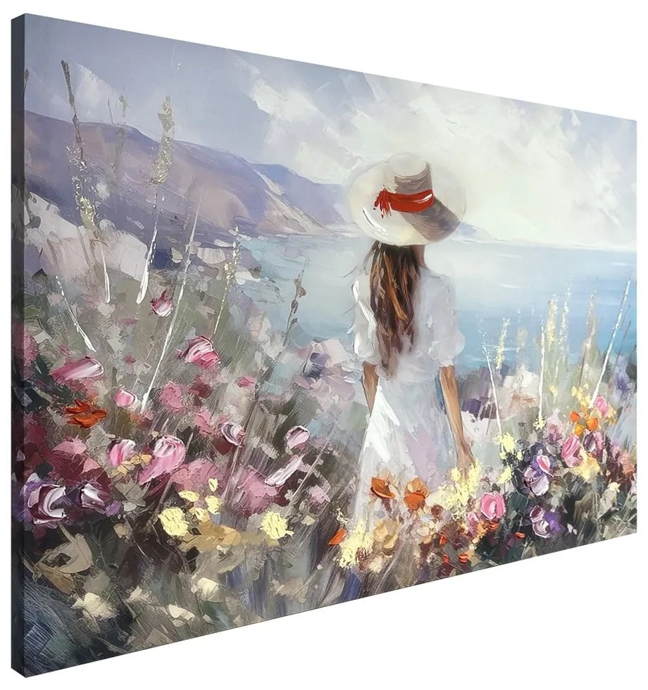 Obraz s ručně malovanými prvky na plátně 100x70 cm Amelia – Styler