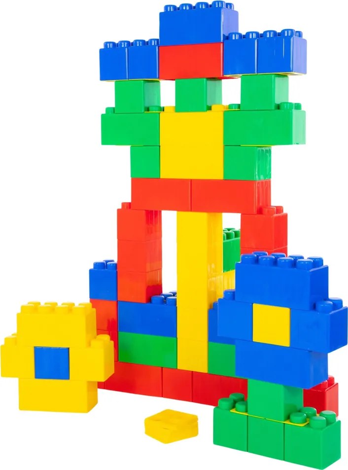 LEAN Toys Sada velkých barevných stavebních kostek v tašce, 28,5 × 9 × 9 cm, 20 ks.