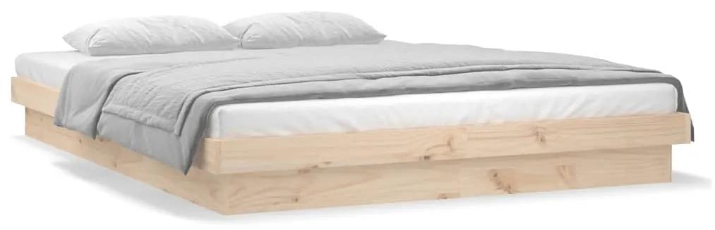 Rám postele s LED světlem 140 x 200 cm masivní dřevo - Default Title