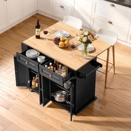 Kitchen Island Vozík Pojízdná úložná skříň na kolečkách se zásuvkou – SR191276-1