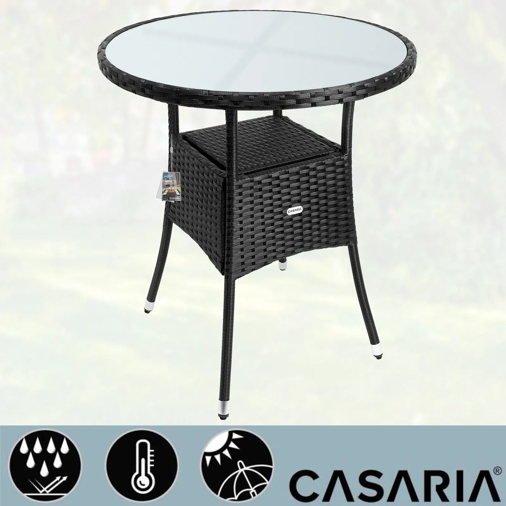 Zahradní stolek Bistra 60 cm polyratan černý