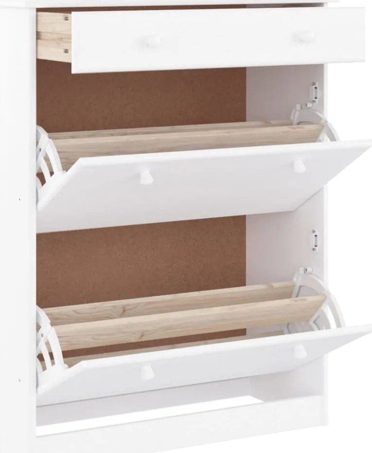 vidaXL Botník ALTA 77 x 35 x 96 cm masivní borové dřevo [353924] Barva: Bílá