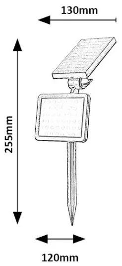 Rabalux 77011 - LED Solární reflektor se senzorem KELNA LED/9,6W/3,7V IP44