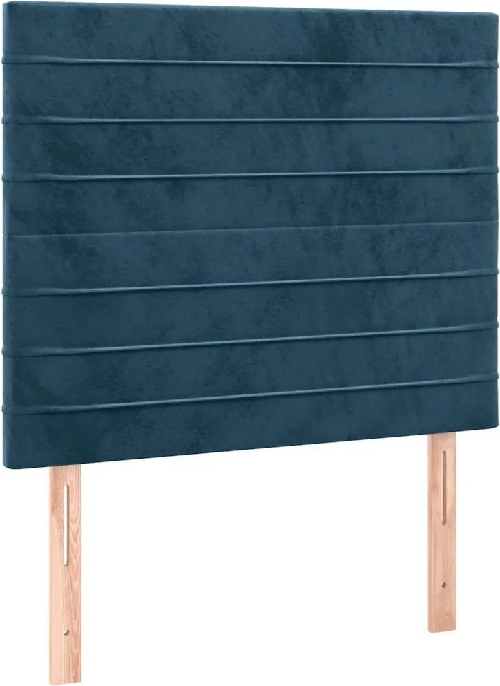 Box spring postel s matrací a LED tmavě modrá 100x200 cm samet 3136171