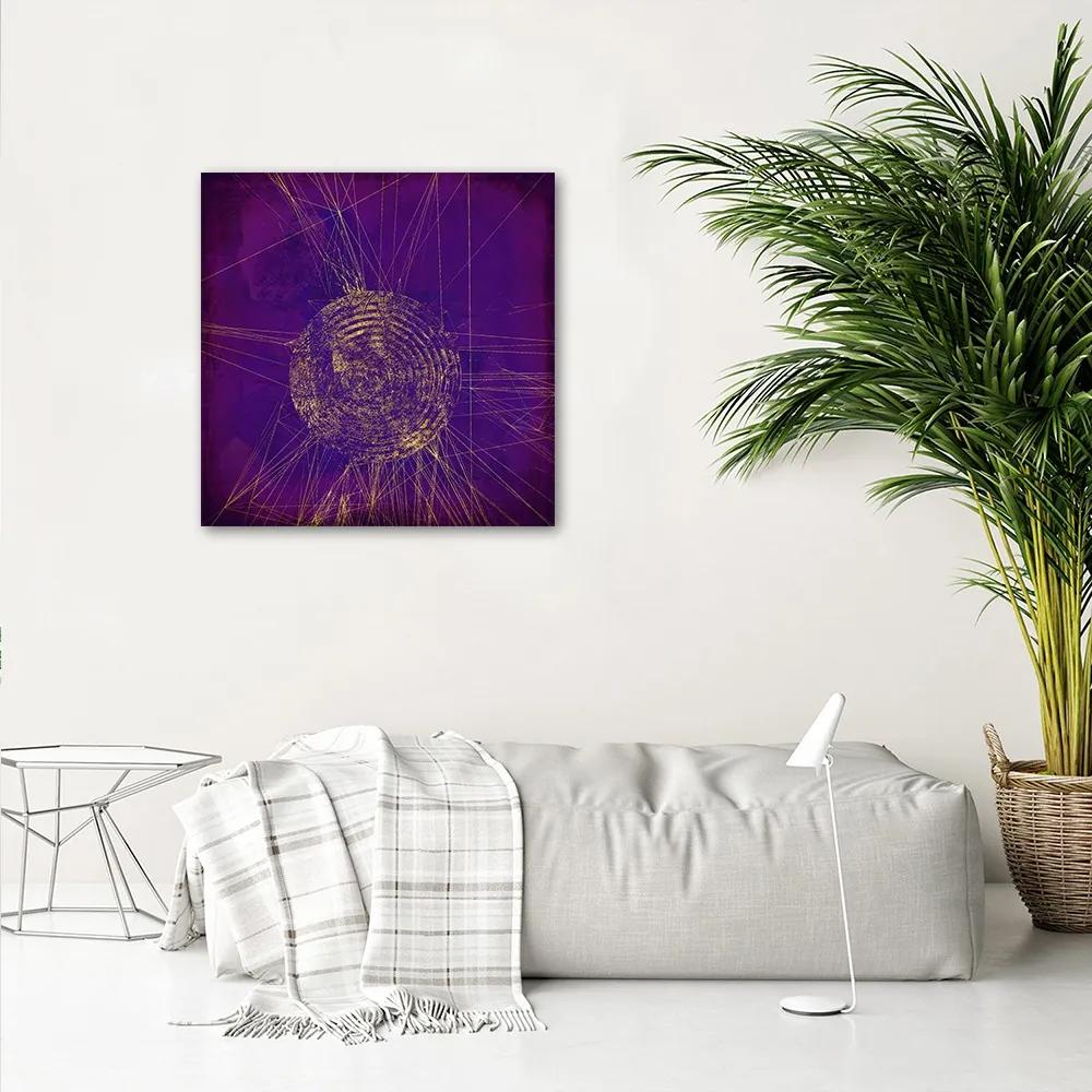 Gario Obraz na plátně Zlatý kruh fialové pozadí - Andrea Haase Rozměry: 30 x 30 cm