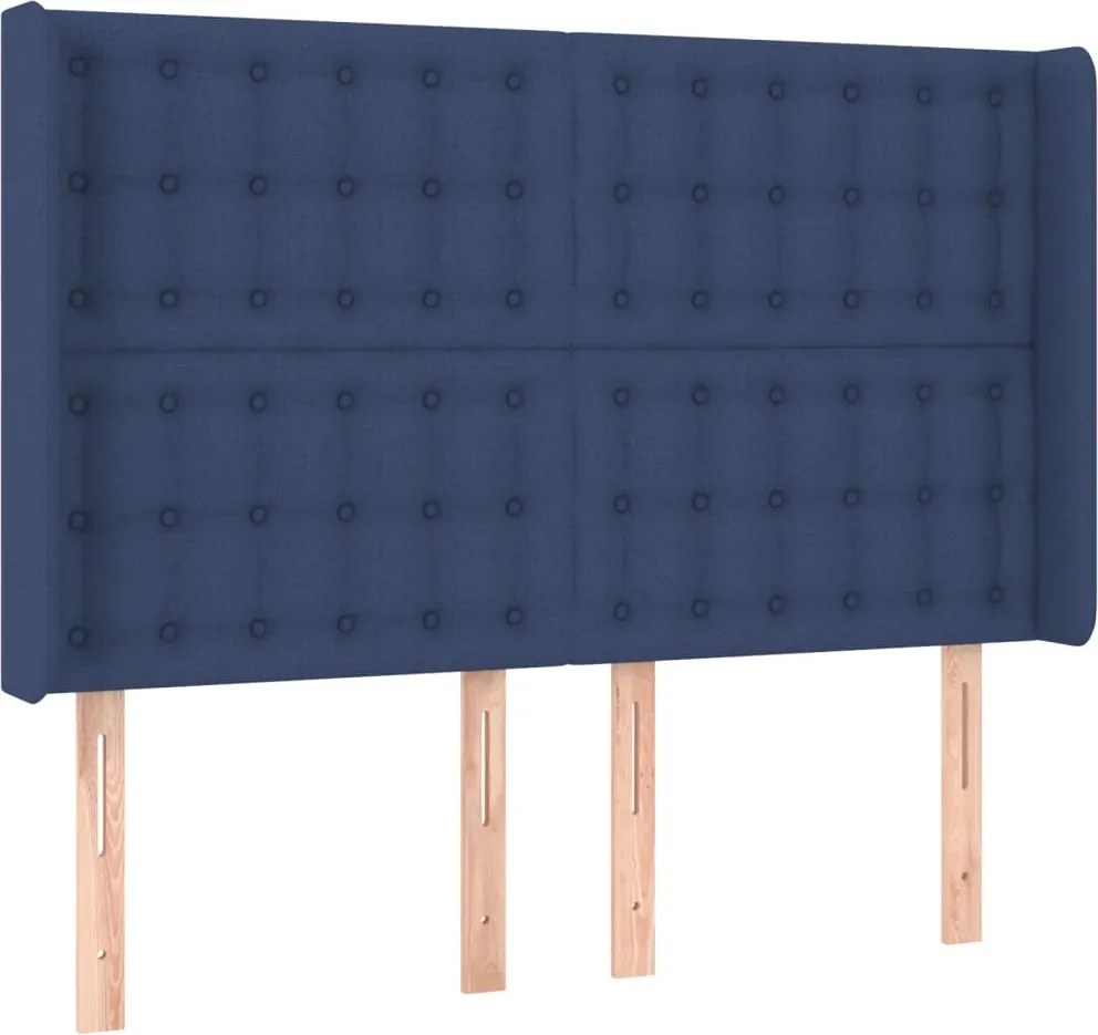 Box spring postel s matrací a LED modrá 140x200 cm textil 3139203