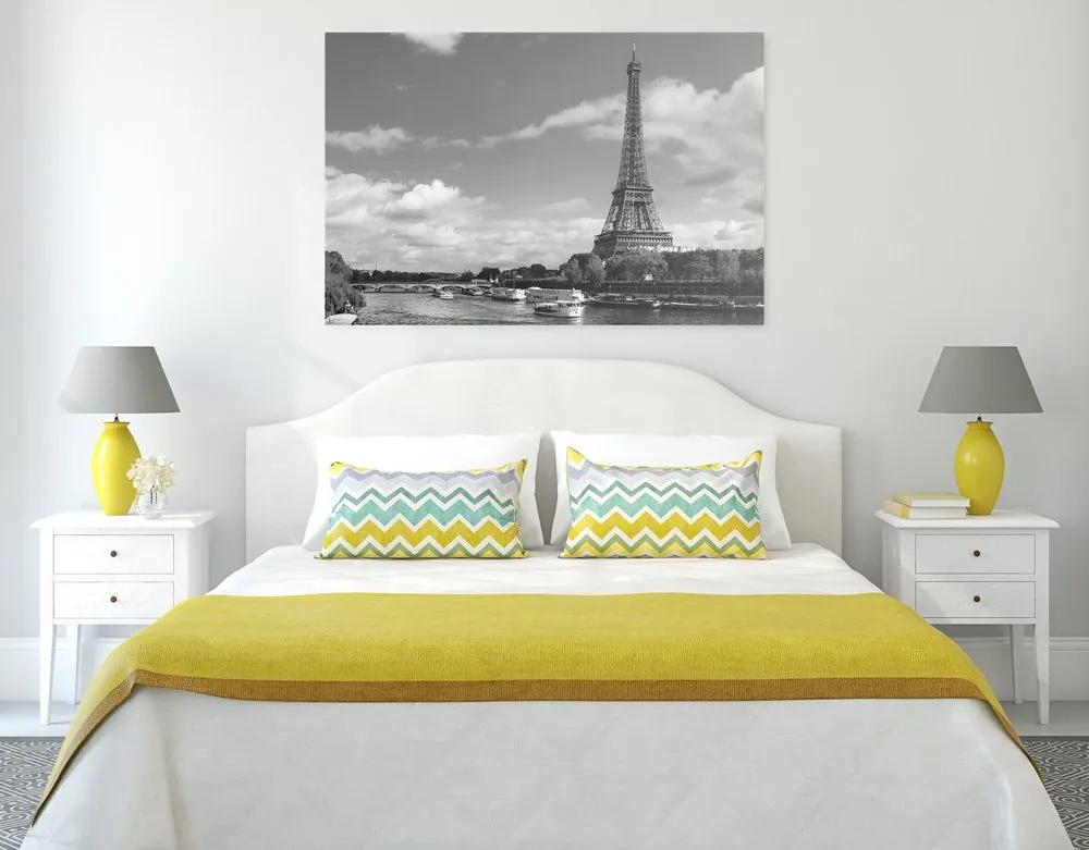 Obraz nádherní panorama Paříže v černobílém provedení Varianta: 120x80