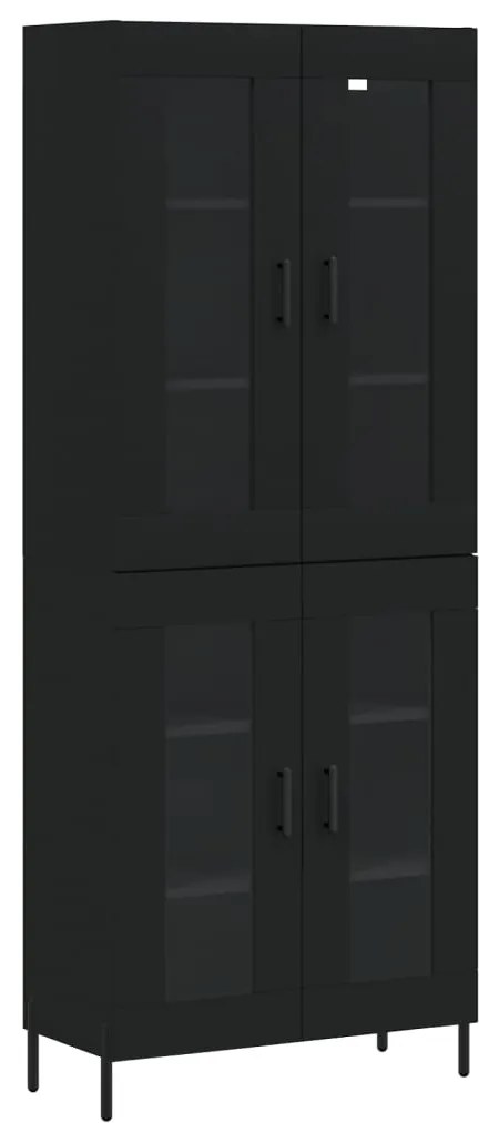 Skříň highboard černá 69,5 x 34 x 180 cm kompozitní dřevo - Default Title