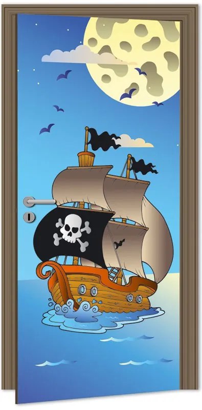 Samolepící fototapeta na dveře DL031 Pirate ship, 95x210 cm