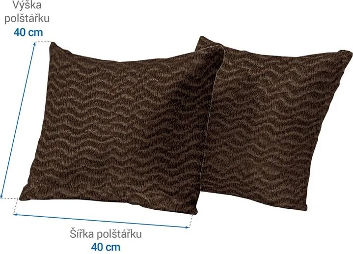 Bielastické potahy CRISTINA tabáková povlaky na polštářky 2 ks (40 x 40 cm)