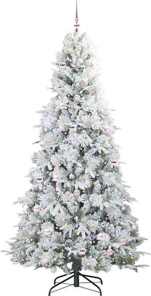 Umělý Skládací Vánoční Strom s stojanem Bílá 240 cm PE a PVC 3397512