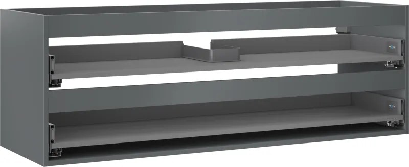 Mexen Box-A, závěsná skříňka 140 cm, 2 zásuvky, grafitová matná, 91AX0-1400-470-2-66