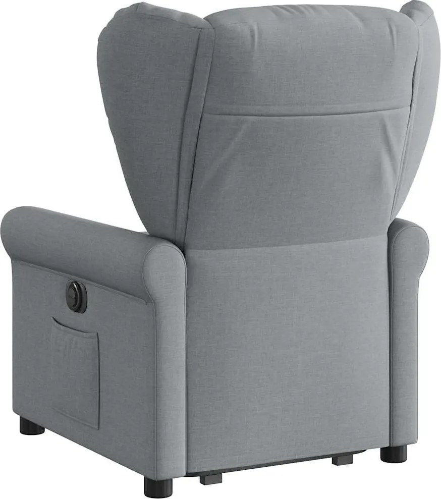 Zvedací polohovací křeslo světle šedé textil 3303374