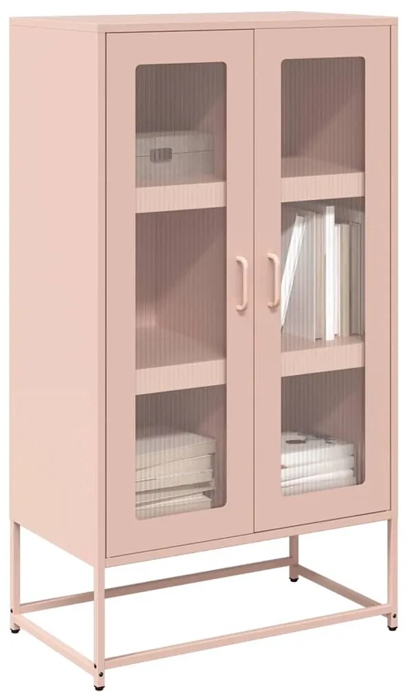 Skříň highboard růžová 68x39x123 cm ocel