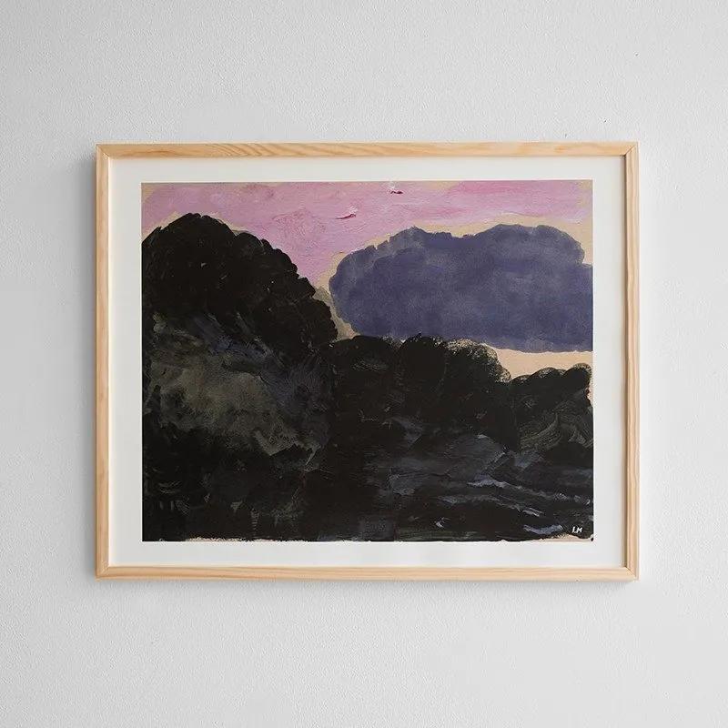Fine Little Day Autorský plakát Cloud 50x40 cm, růžová barva, fialová barva, šedá barva, papír