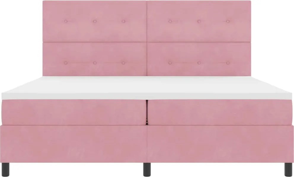 Postel s boxspringem s čelo Růžová 200 x 200 cm samet 3339859