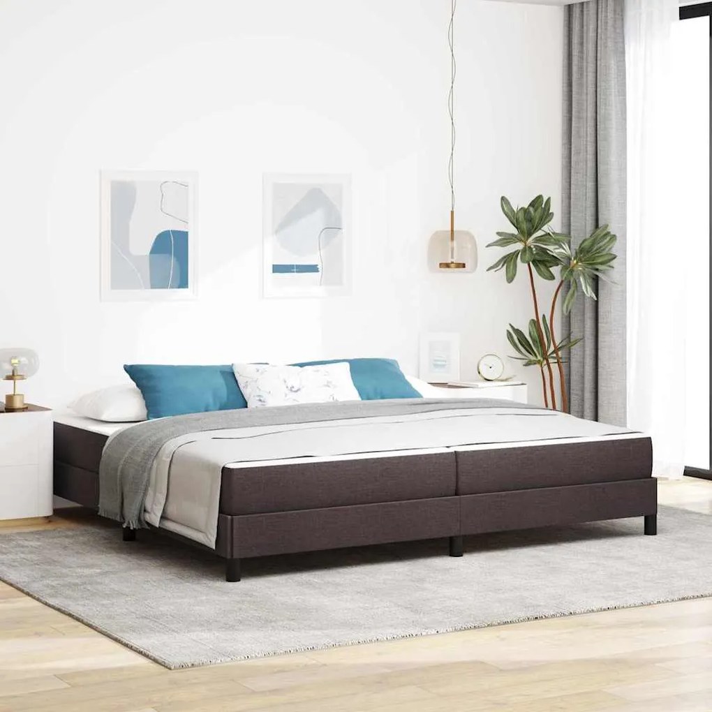 Postel s boxspringem Tmavě hnědá 200 x 200 cm textil 3398517