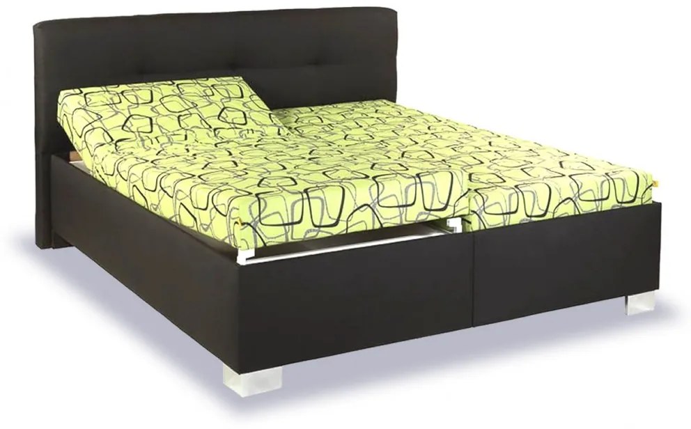 Zvýšená čalouněná postel s úložným prostorem Izidora PROKOND, 160x200 cm