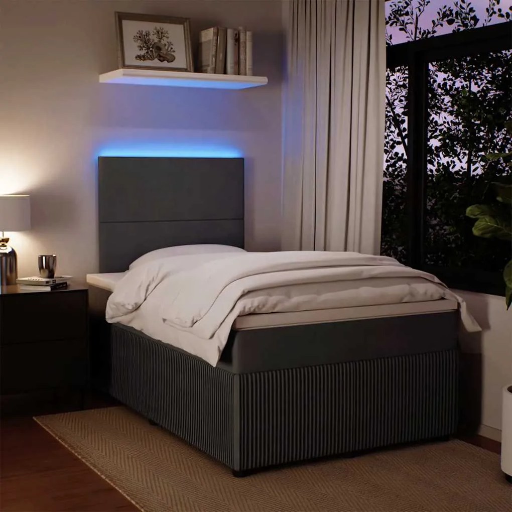 Box spring postel s matrací tmavě šedý 120x190 cm samet 3294581