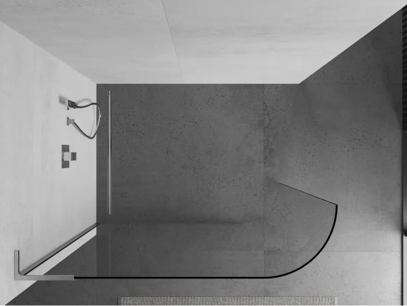 Mexen Kioto L, sprchová zástěna Walk-In 80 x 200 cm, 8mm čiré sklo, chromový profil, 800-080-103-01-06