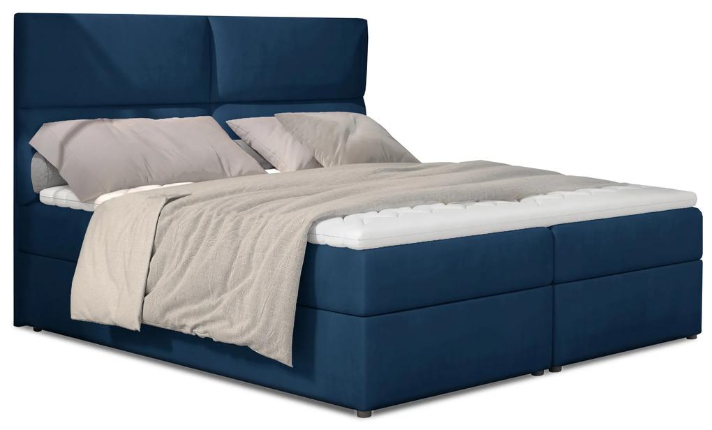 Kontinentální postel 165 cm Alyce (modrá) (s matracemi). 1027457