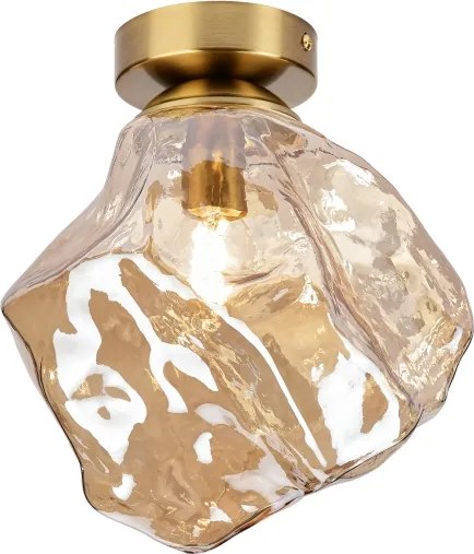 Stropní svítidlo CRISTAL 1xE14/15W/230V mosaz/kouřová béžová