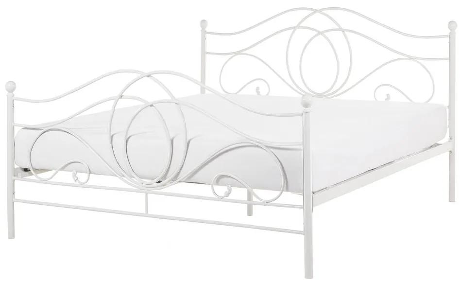 Kovová postel 140 x 200 cm bílá LYRA Beliani