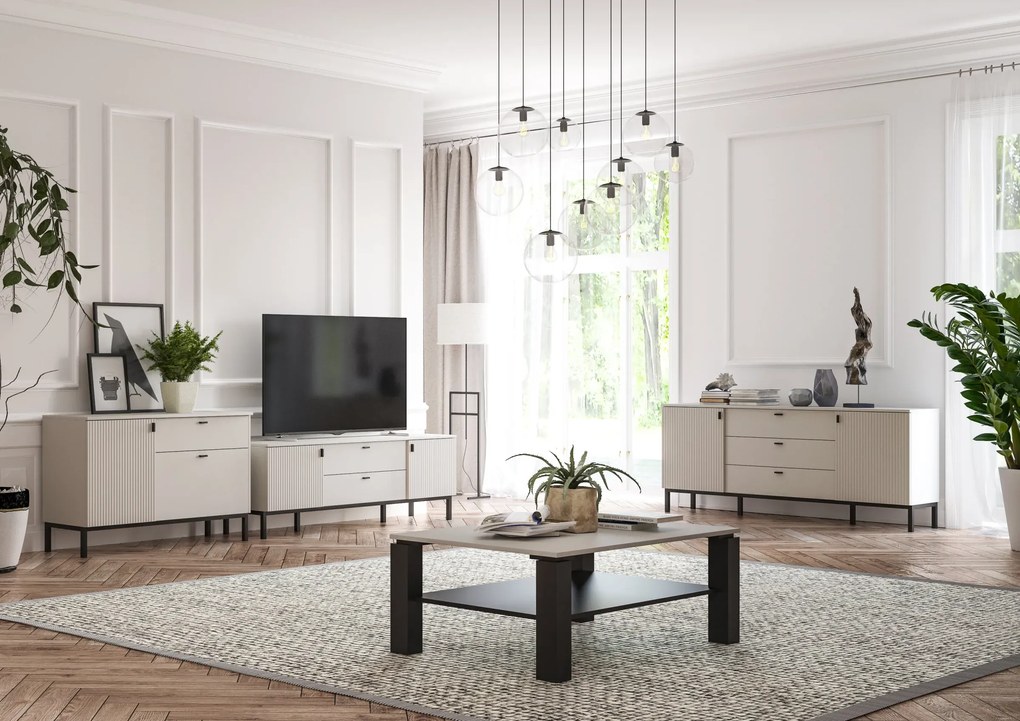 TV stolek Korfu 04 167 cm kašmírový/černý