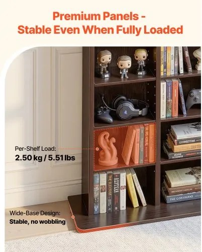 Úložná skříňka na média, 8patrový organizér na DVD VEVOR – 559 × 222 × 1295 mm