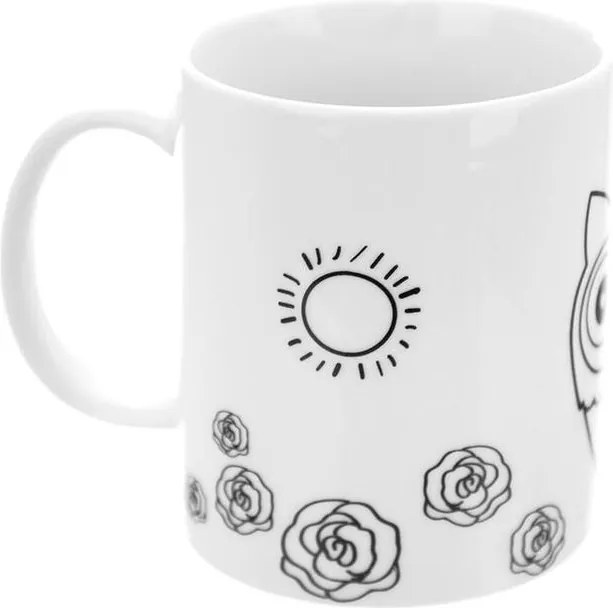 Porcelánový hrnek SOVA s barvami a štětcem, 380 ml