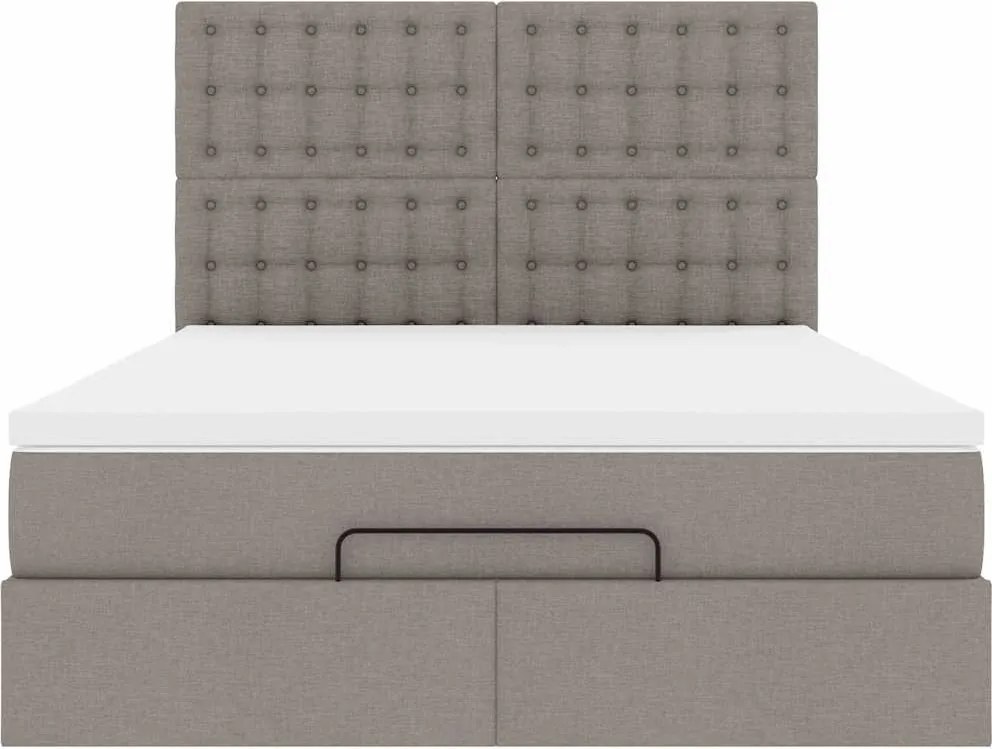Osmanský rám postele s matrací taupe 140x190cm textil 3313324