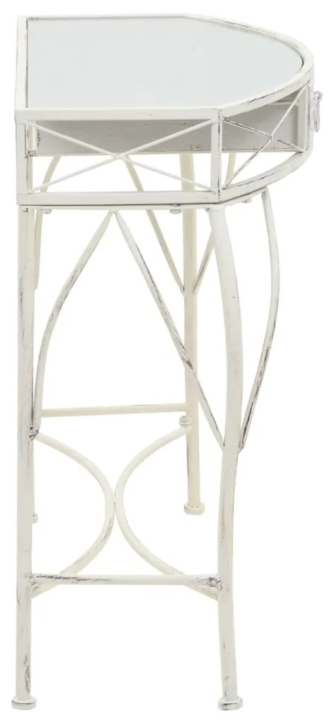 Odkládací stolek ve francouzském stylu kovový 82x39x76 cm bílý - Default Title