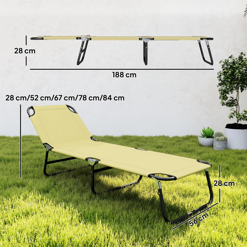 Zahradní lehátko Outsunny s nastavitelným opěradlem ocelové modré 188x56x28cm ideální pro zahradu balkon |