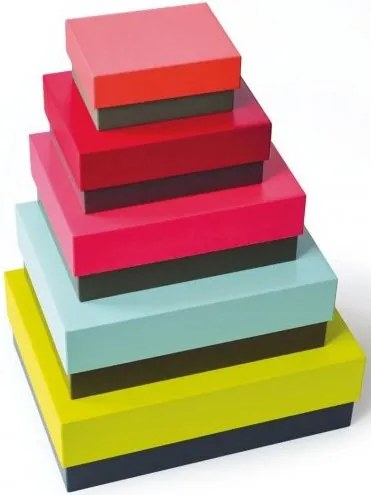 Designové barevné krabice Remember Due Colori (5 ks)