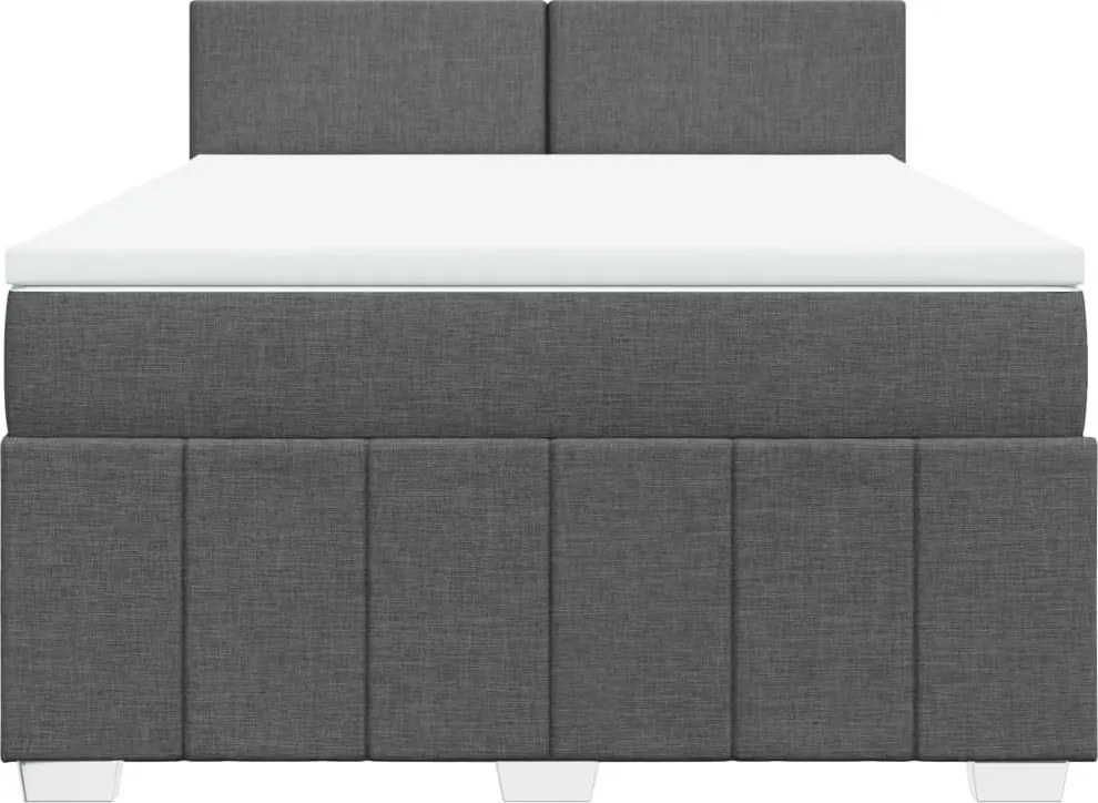 Box spring postel s matrací tmavě šedý 140 x 190 cm textil 3289357