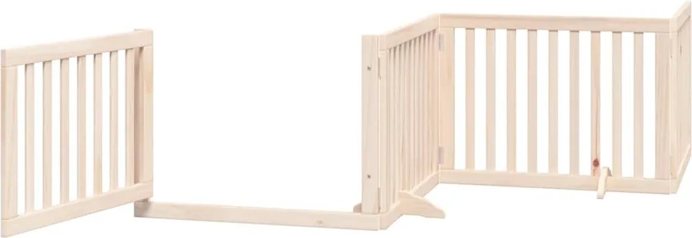 Zábrana pro psy s dvířky skládací 6 panelů 480 cm topol 3155665