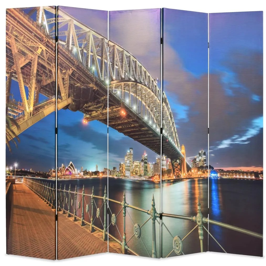 245867 vidaXL Skládací paraván 200 x 170 cm Přístavní most v Sydney