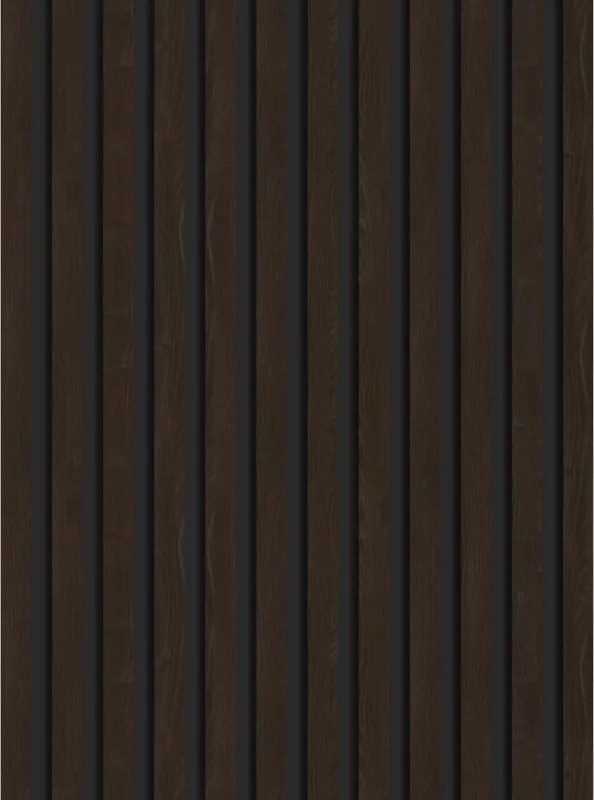 Mexen Lam-B, akustické stěnové lamely 275 × 30 cm, HDF deska 4 mm, technická dýha, eben hnědý, S100-275307-3015-022