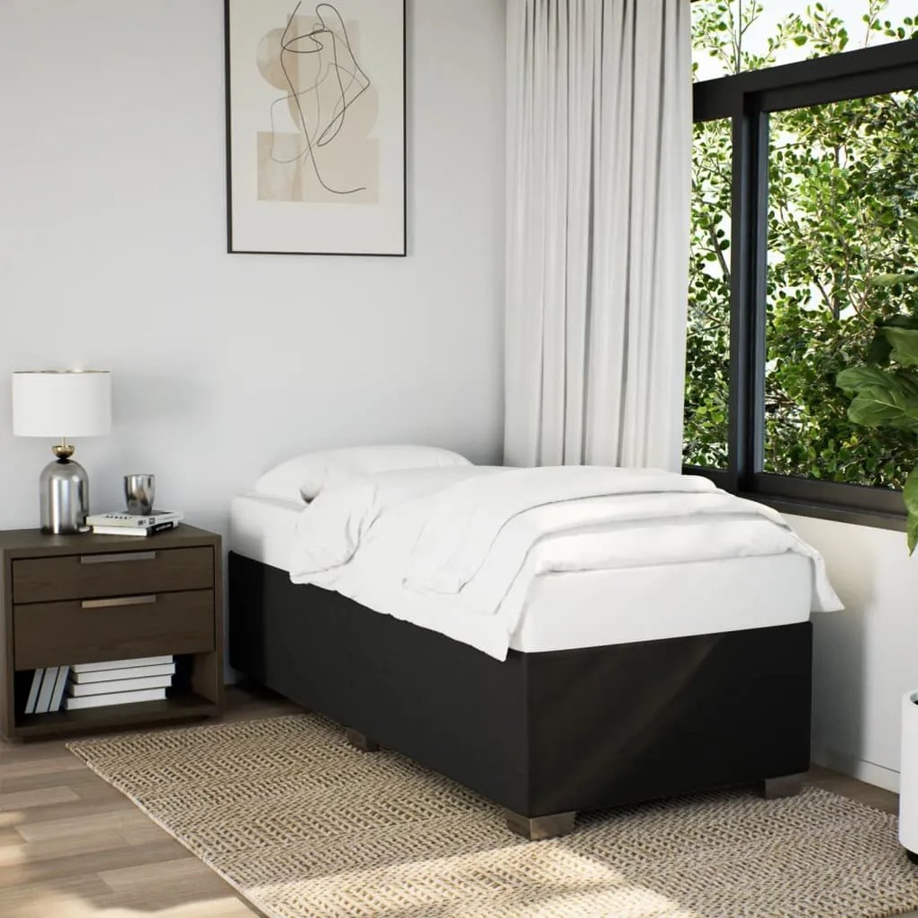 Box spring postel s matrací černá 100 x 200 cm textil 3285111